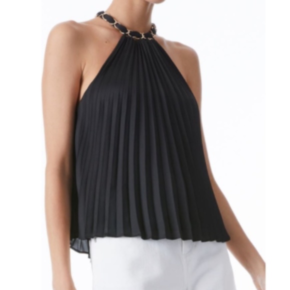 Alice + Olivia | Tops | Nwt Alice Olivia Alycia Pleated Chain Neck ...